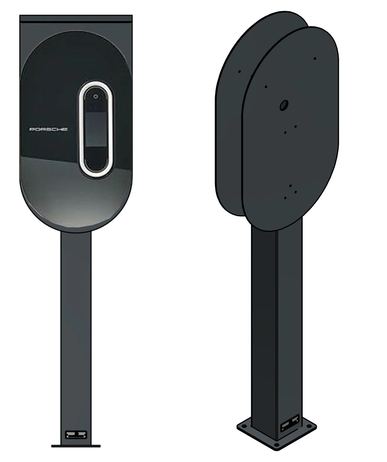 Double colonne de charge adaptée à 2x Porsche Lade Dock Wallbox avec t